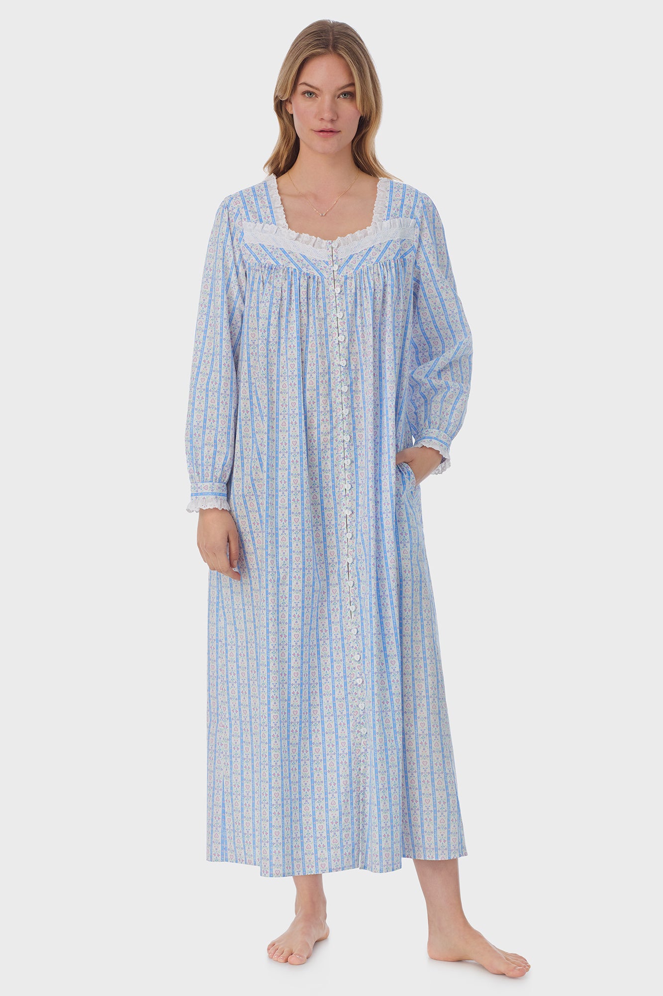 Tyrolean Heart Cotton Long Robe – Lanz of Salzburg