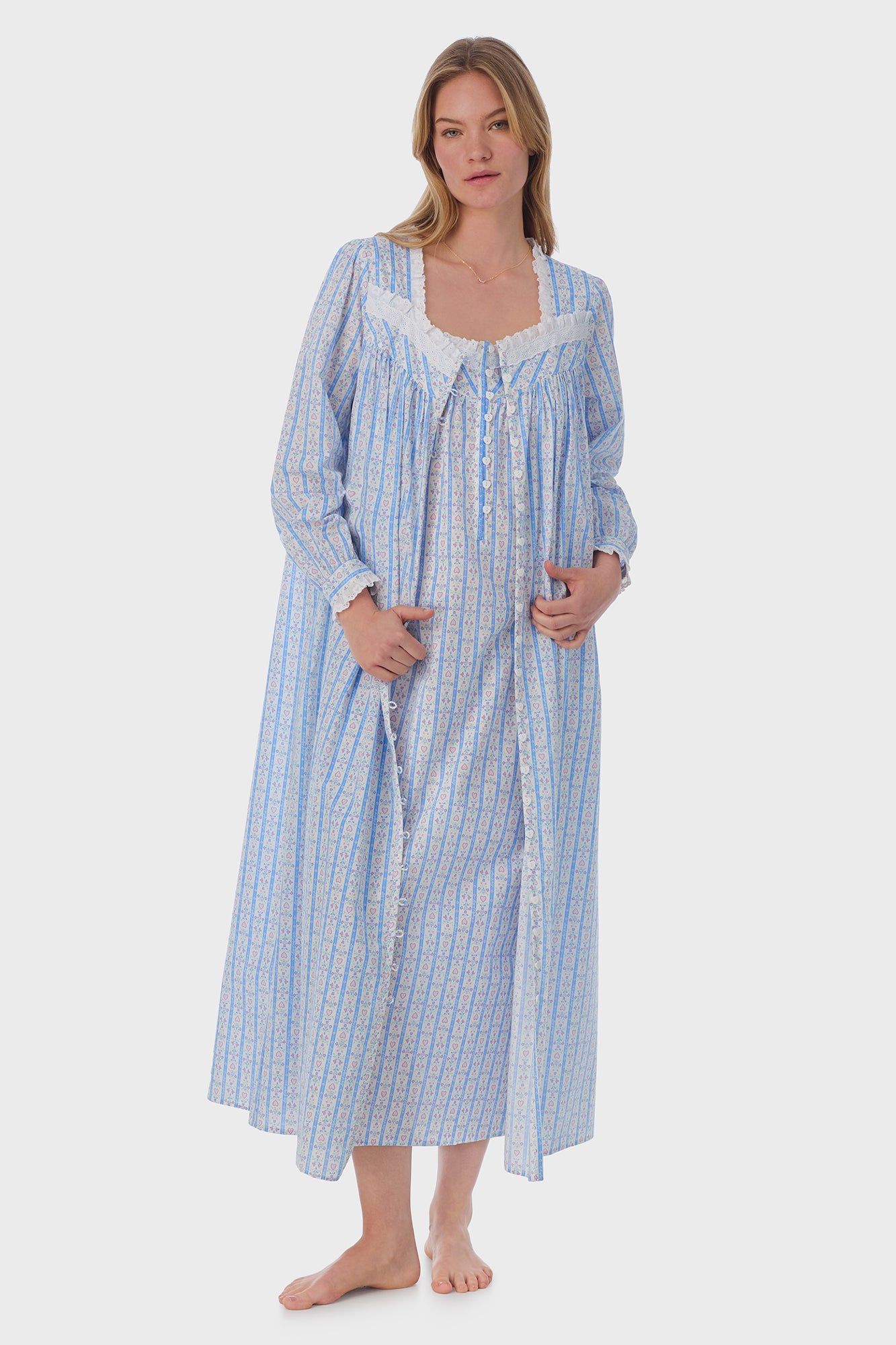 Tyrolean Heart Cotton Long Robe – Lanz of Salzburg